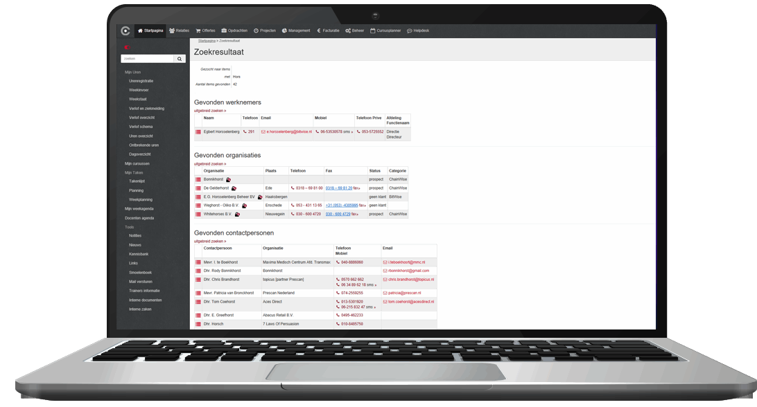 Cursusplanning software van ChainWise